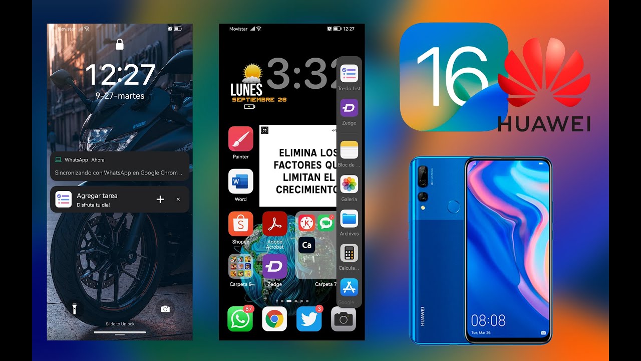como convertir cualquier Huawei en un iPhone ISO 16 / 100% REAL - YouTube