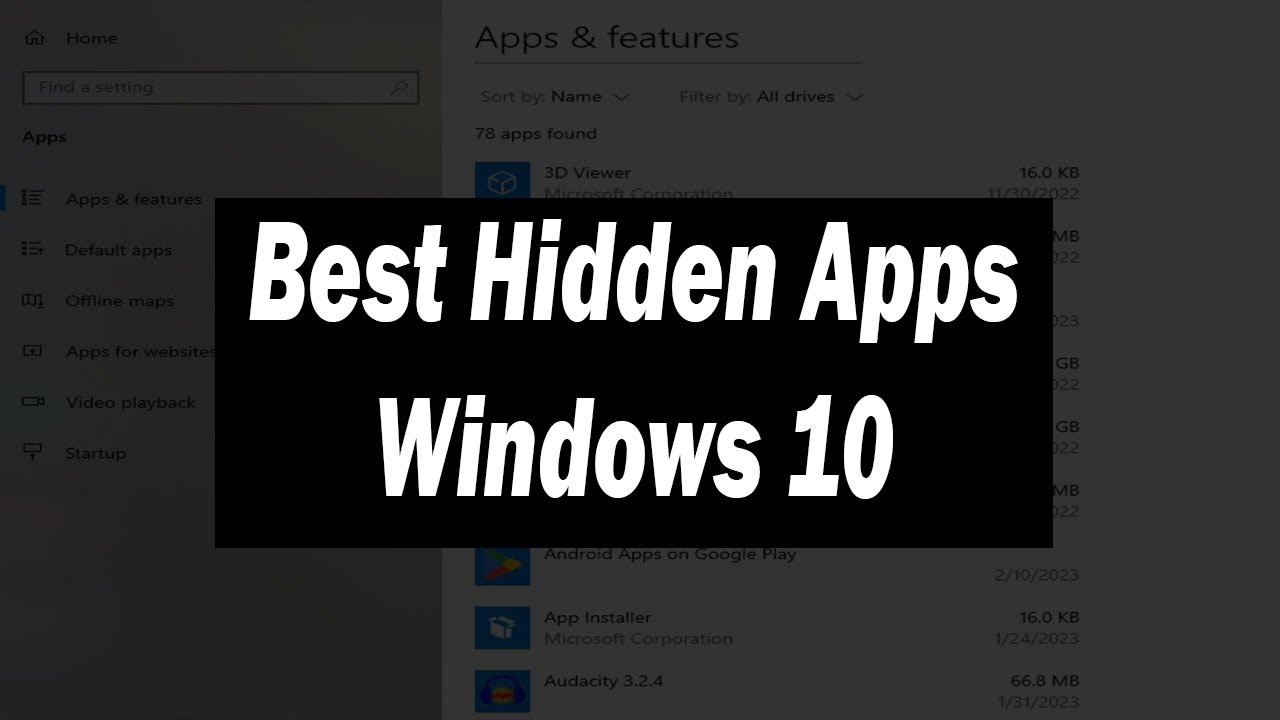💥 4 Best Hidden Apps in Windows 10 - You should not ignore - YouTube