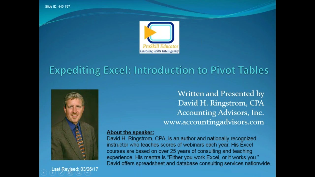 Expediting Excel Pivot Tables - Part 1 (Basic Level) - YouTube