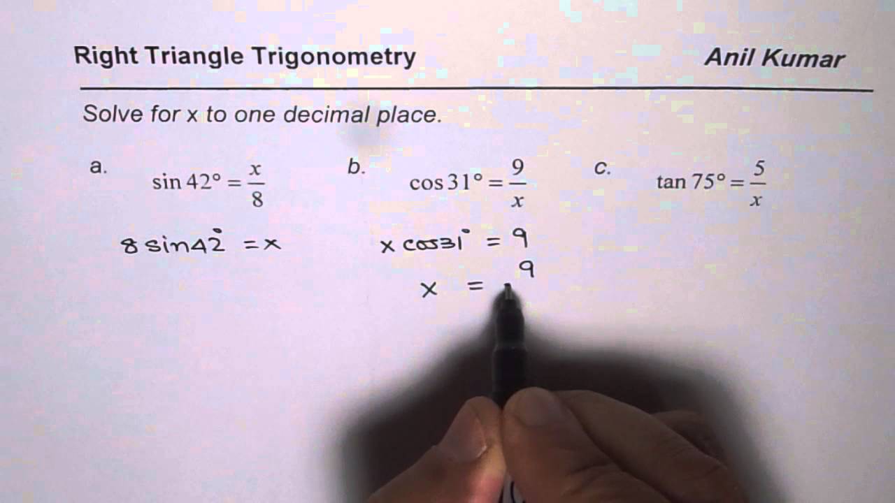 How to Solve Basic Trigonometric Ratio Equation - YouTube