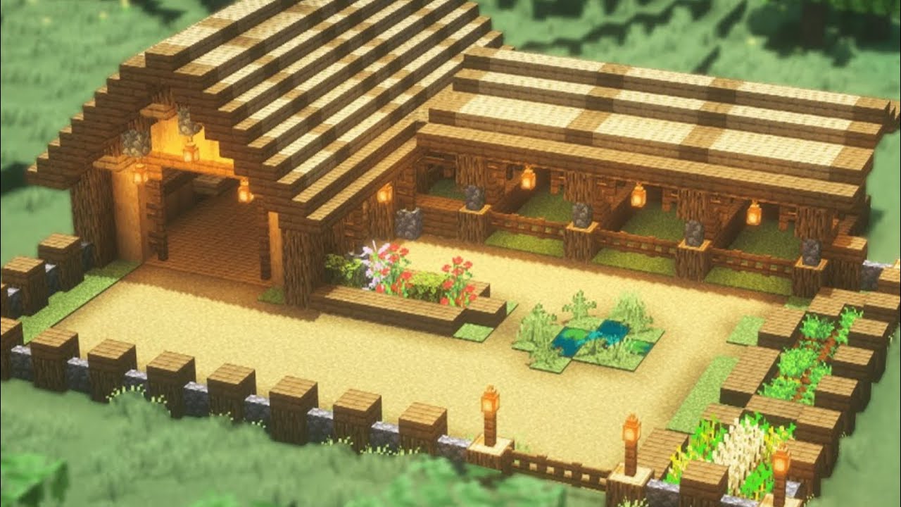 easy minecraft barn house for animal #minecraft #minecraftbuilding ...