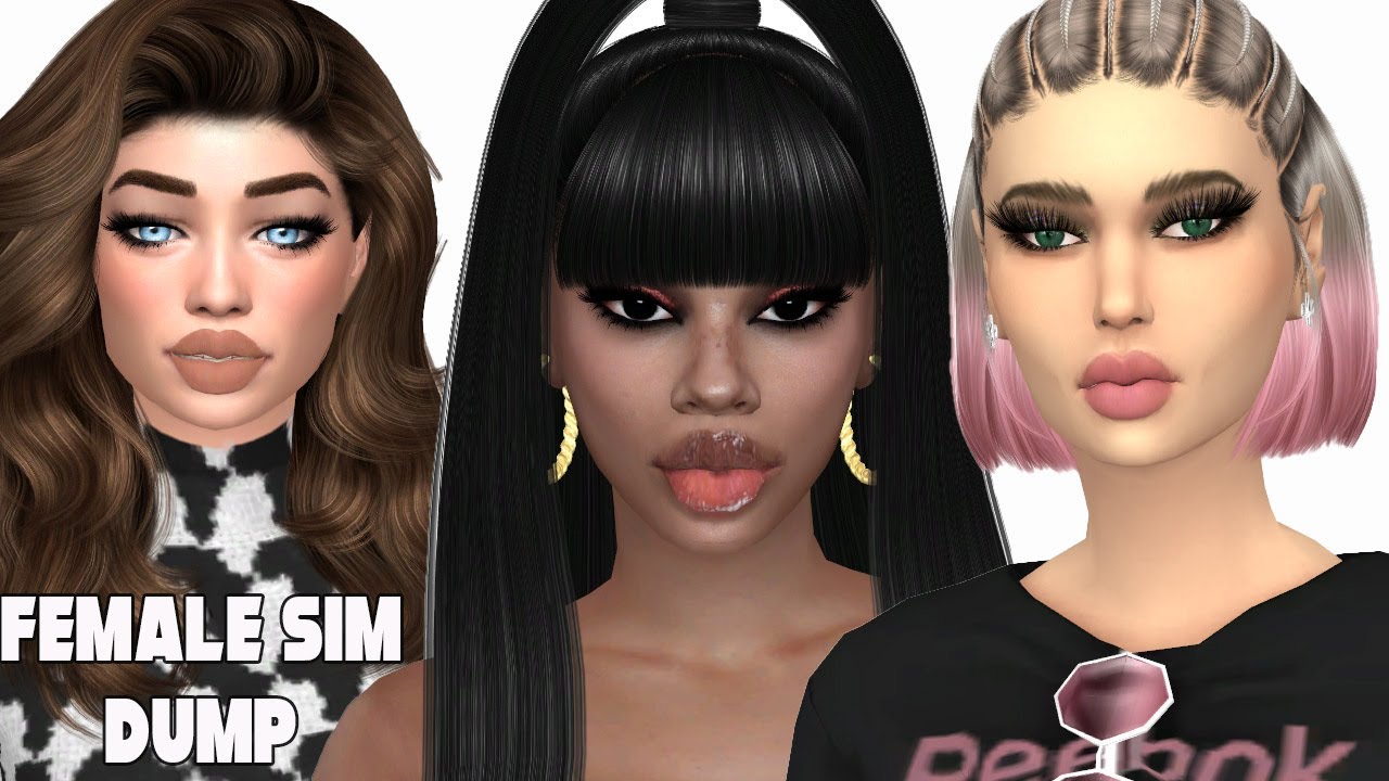 FEMALE SIM DUMP - CC FOLDER & SIMS DOWNLOAD | Sims 4 CAS - YouTube