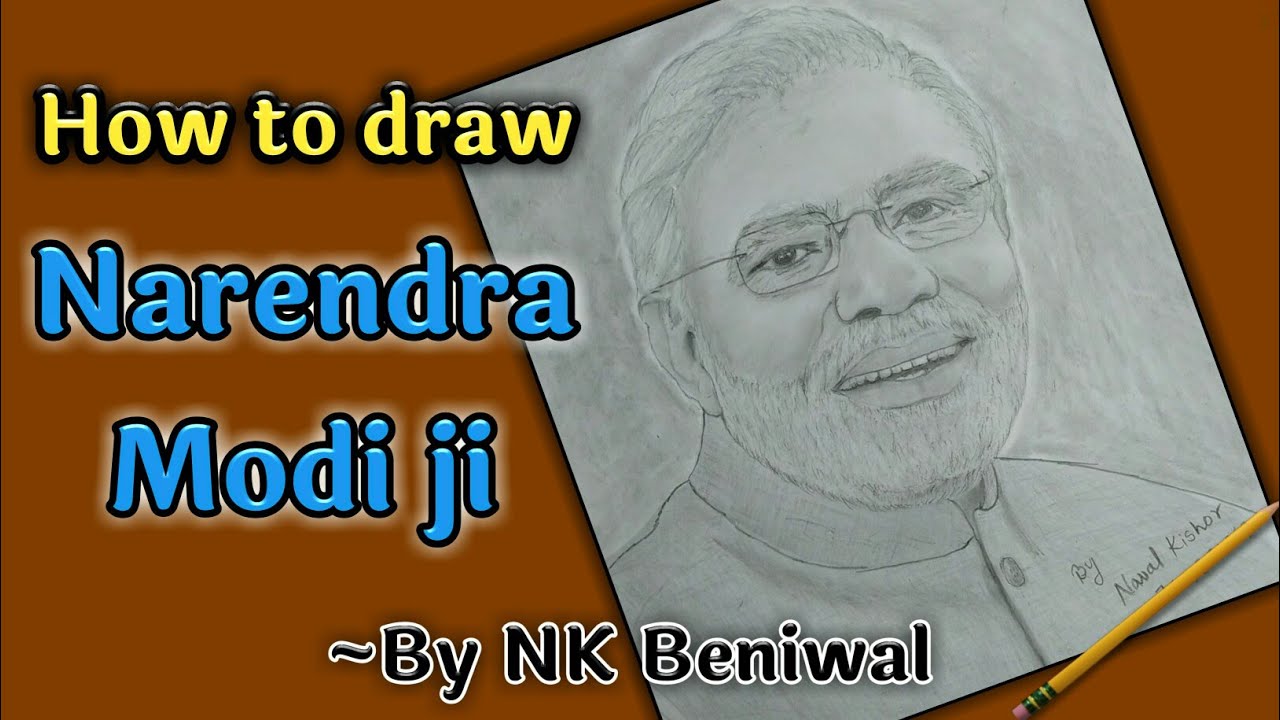 How to draw Shri Narendra Modi ji - Prime Minister of India | step by ...