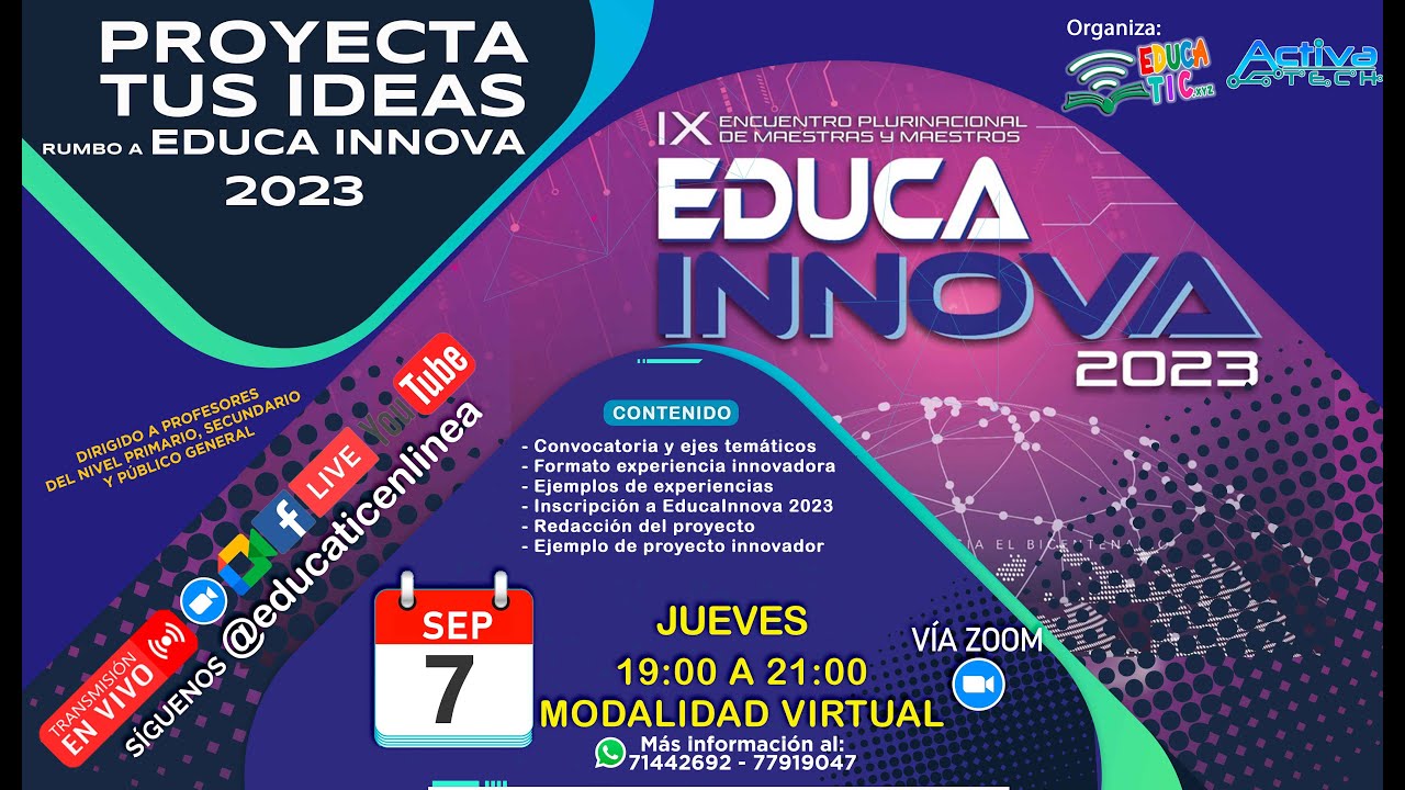 Taller 12 - Proyecta tu ideas rumbo a Educa Innova 2023 - Gratuito - YouTube