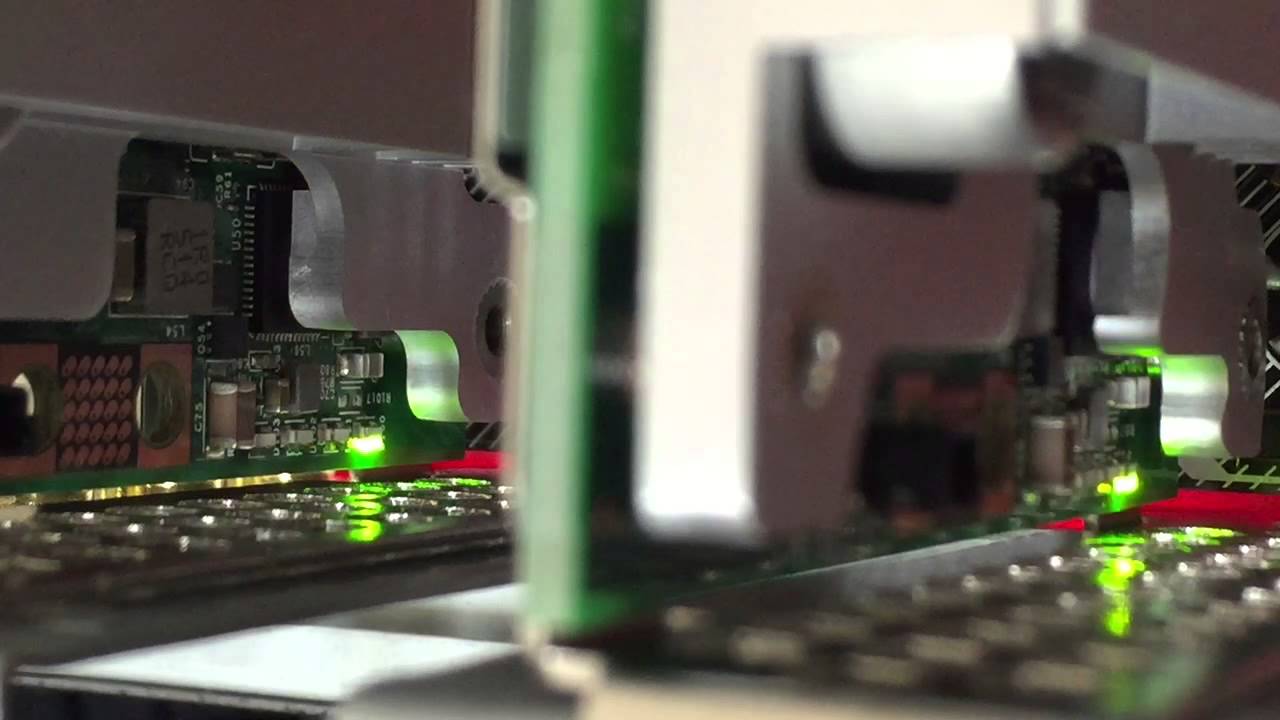 Intel NVMe SSD 750 sleek LED in operation - YouTube