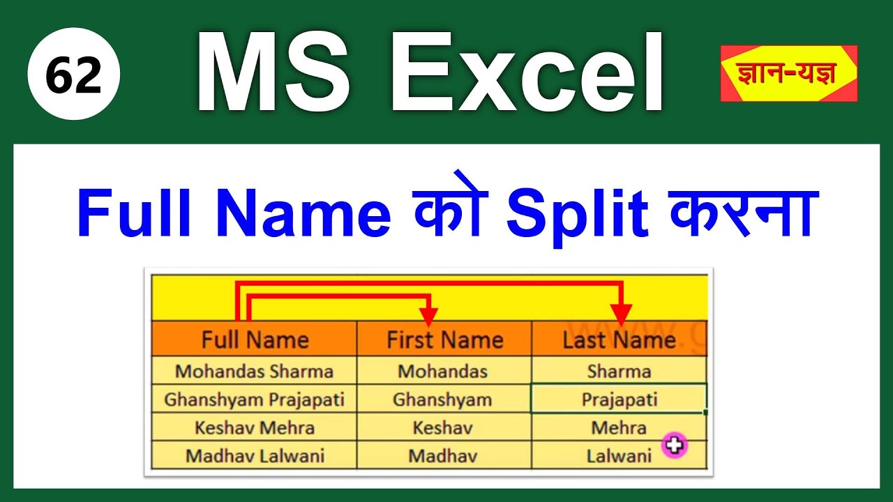 Split Full Name To First And Last Name In MS Excel Separate First And Split Full Name To First And Last Name In MS Excel Separate First And