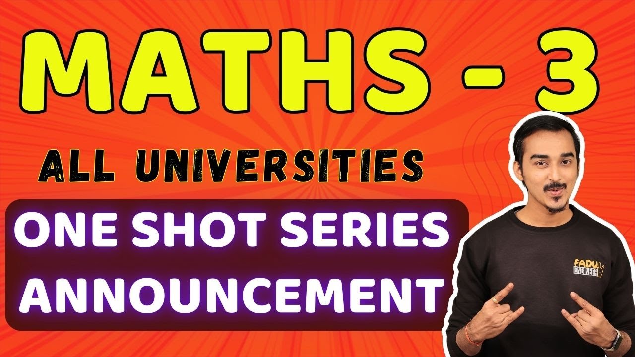 🛑BIG ANNOUNCEMENT | ENGINEERING MATHS 3 | SECOND YEAR ENGINEERING | SAURABH DAHIVADKAR - YouTube