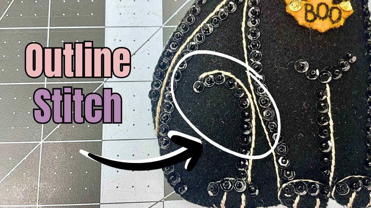 Outline Stitch On A Curved Line - YouTube
