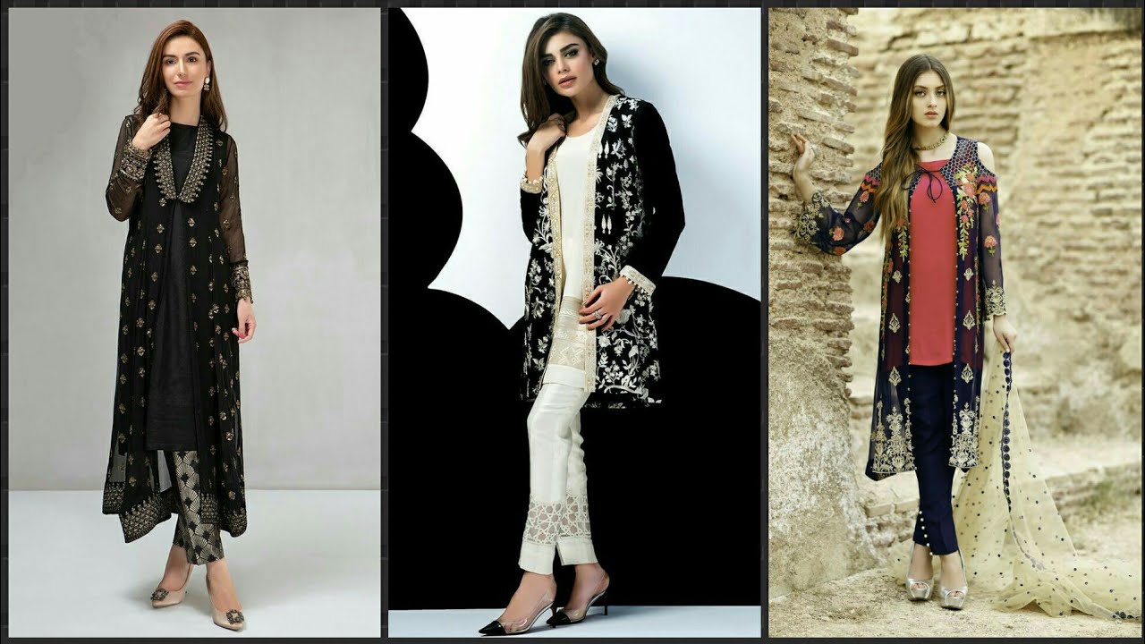 New & Stylish Open Shirts & Open Gawon Style Idea's For Girl's. - YouTube