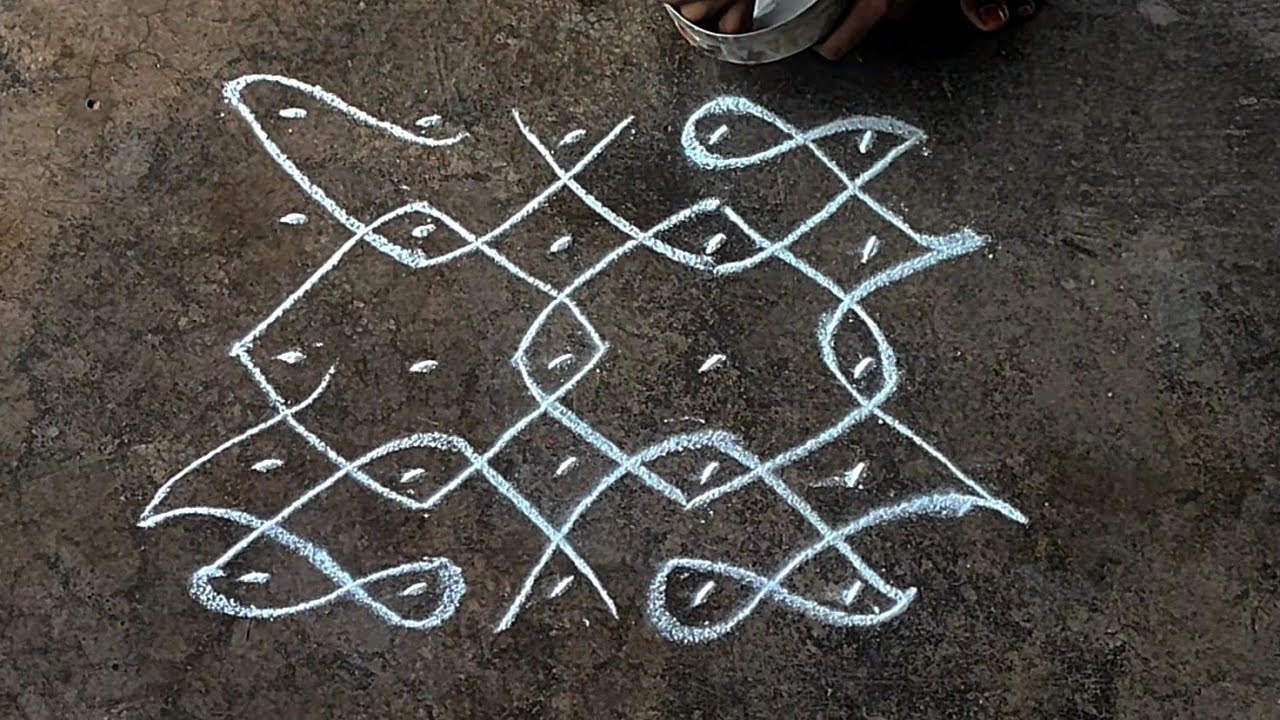 Mellikala Muggulu || 5 × 5dots || Daily Rangoli designs || easy muggulu ...