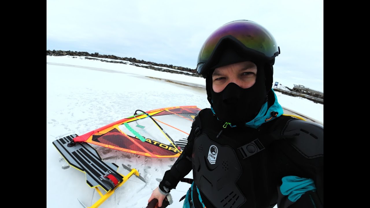Ice windsurfing 03/24 - YouTube