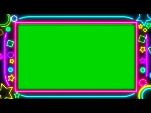 Party Neon Frame Border Animation green screen chroma key effect HD ...