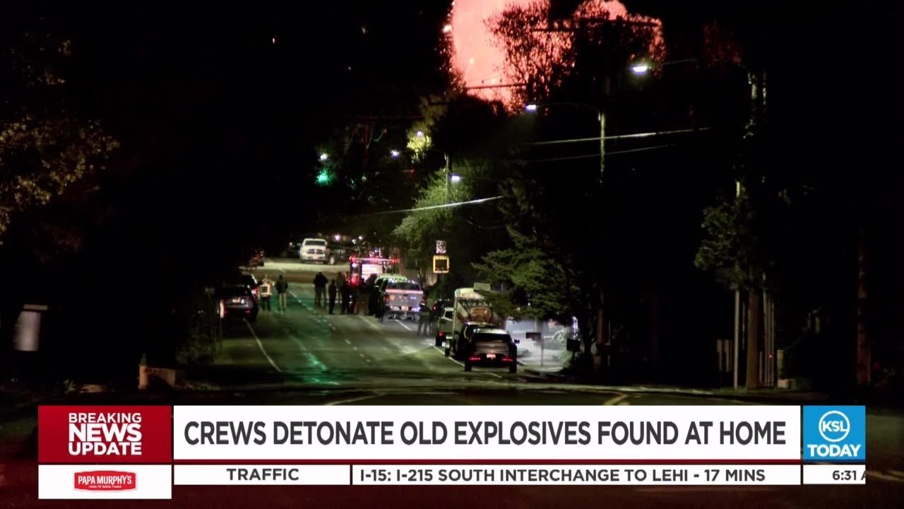 Crews detonate 'ancient dynamite' sticks found in Holladay home - YouTube