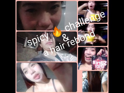 spicy 🔥 challenge after doing a hair rebond on my hair/eva Ruth