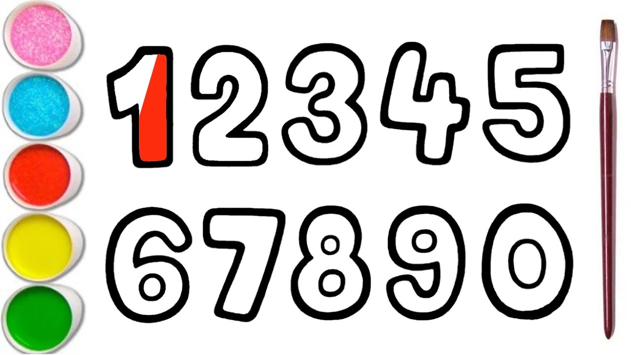 Draw and Learn Numbers (012345) for kids and toddlers || Learn color ...