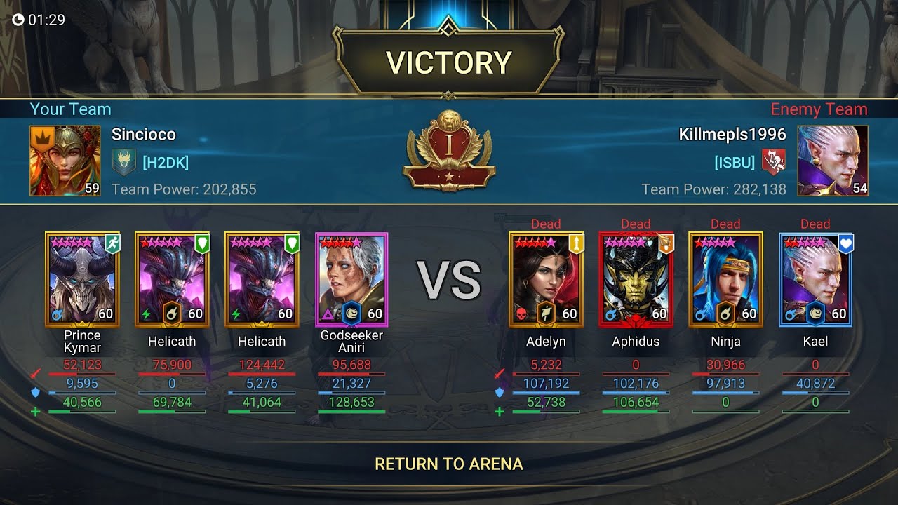 RAID: 2 Helicaths Easily Defeats a Mythical in the Arena - YouTube