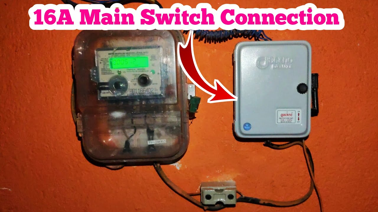 16A Main Switch Installation | Jackno Main Switch - YouTube