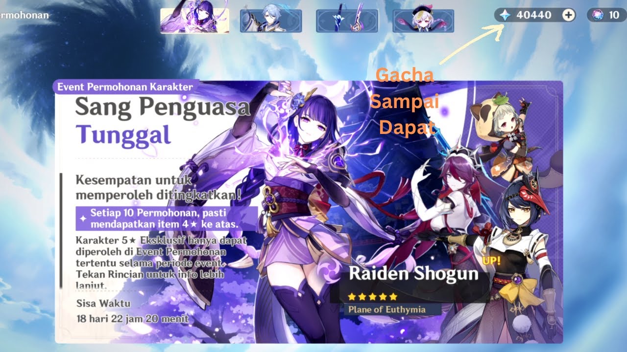 Gacha Sang Penguasa Tunggal [Raiden Shogun] Ei + Signature Weapon ...