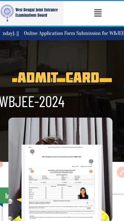 Wbjee Admit Card 2024 | wbjee application form 2024 | #wbjeeadmitcard #wbjee #admitcardwbjee2024 ...