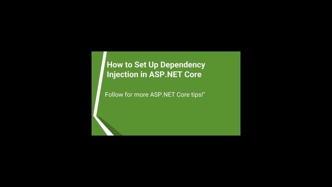 How to set up Dependency Injection in ASP.NET Core#asp,net,#Dependency Injection - YouTube