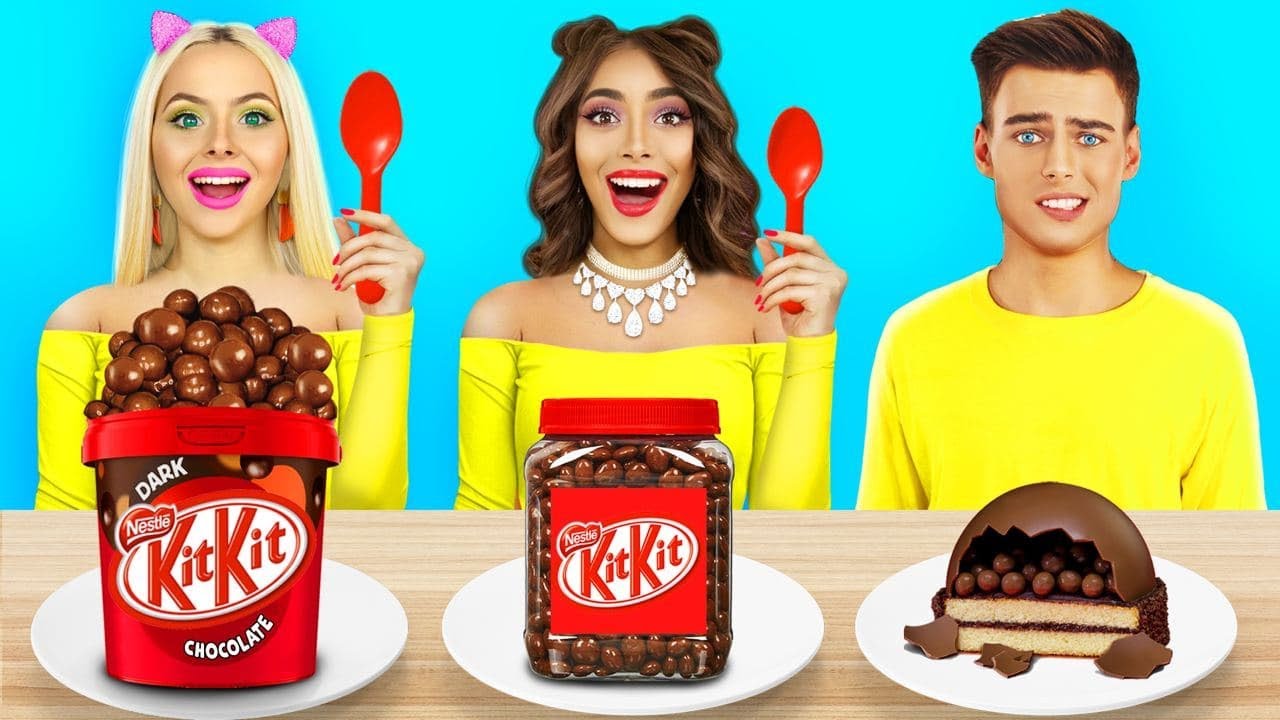 Big vs Medium vs Small Chocolate Food Challenge | Eating Giant VS Tiny ...