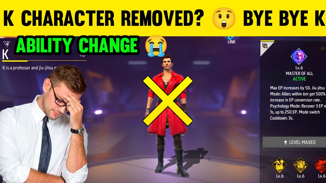 K Character Removed?😲 K character Ability Change - YouTube