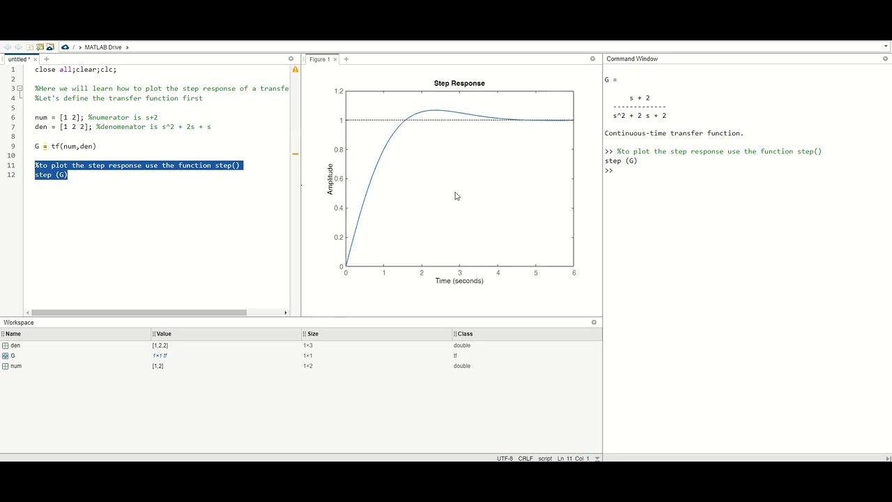 Step Response Of A Transfer Function In Matlab YouTube Step Response Of A Transfer Function In Matlab YouTube