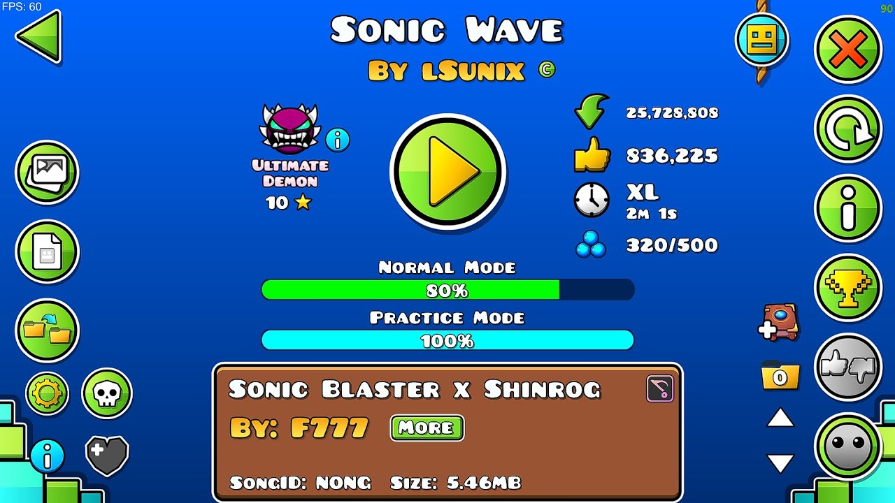 "Sonic Wave" (84%x2, 29%-100%) Geometry Dash (Req-off) - YouTube