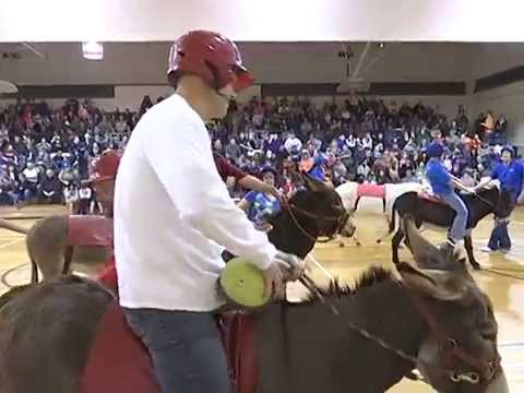 Darius Joshua plays donkey basketball for charity - YouTube