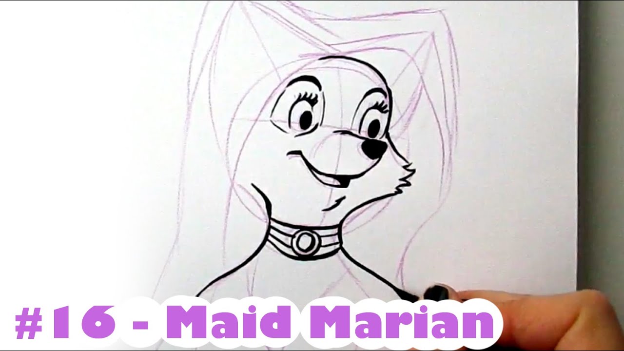 HOW TO DRAW DISNEY #16 - MAID MARIAN/BELLE MARIANNE (ROBIN HOOD) - YouTube