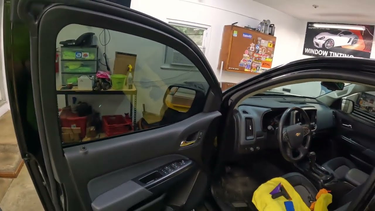 How To Tint Chevy Colorado Windows WITHOUT Removing Door Panels! - YouTube