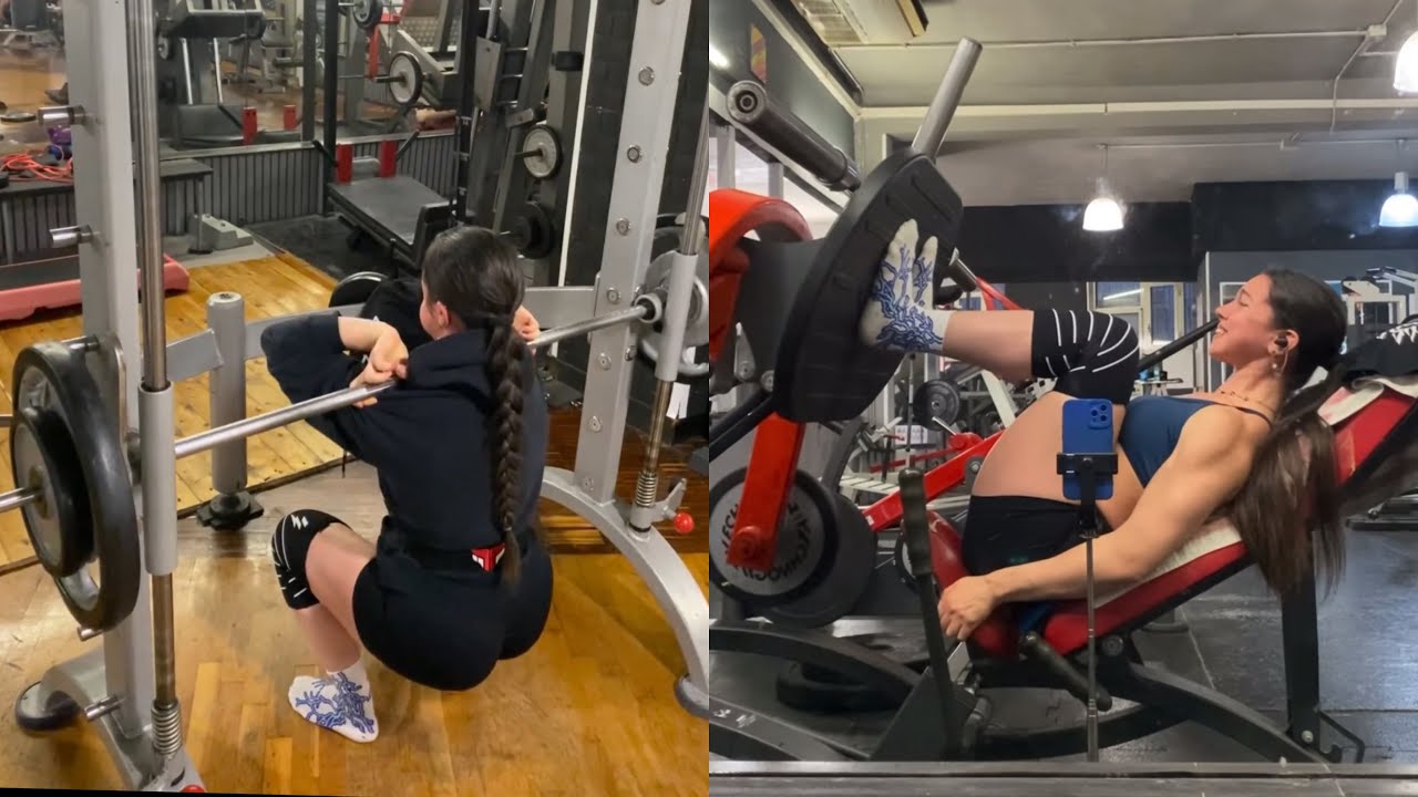 GAIA TORREMAGRA Front squat al Multipower & Leg press - YouTube