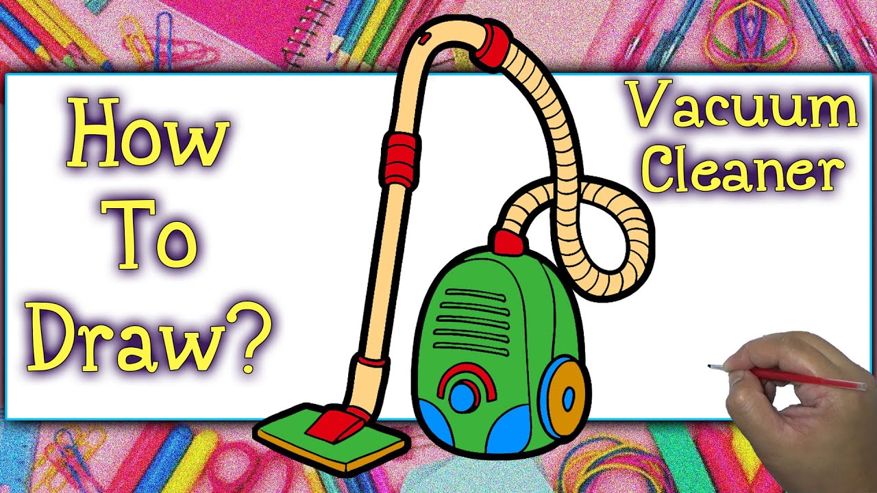 How to draw vacuum cleaner for kids,Сурет салудың ең оңай жолы,Desenho ...