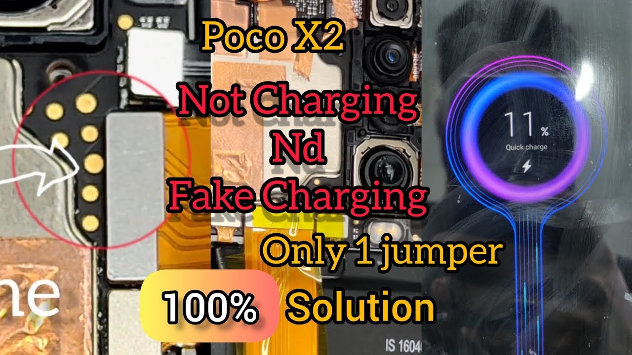 Poco X2/X3 Not Charging || Poco X2 Charging Jumper|| Fake Charging 100% ...