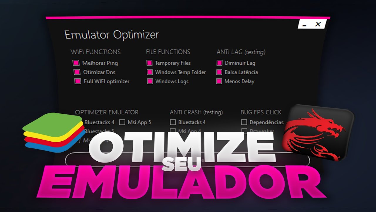 OTIMIZE SEU EMULADOR E SEU PC COM ESSE PAINEL DE OTMIZAÇÃO E TENHA MAIS ...