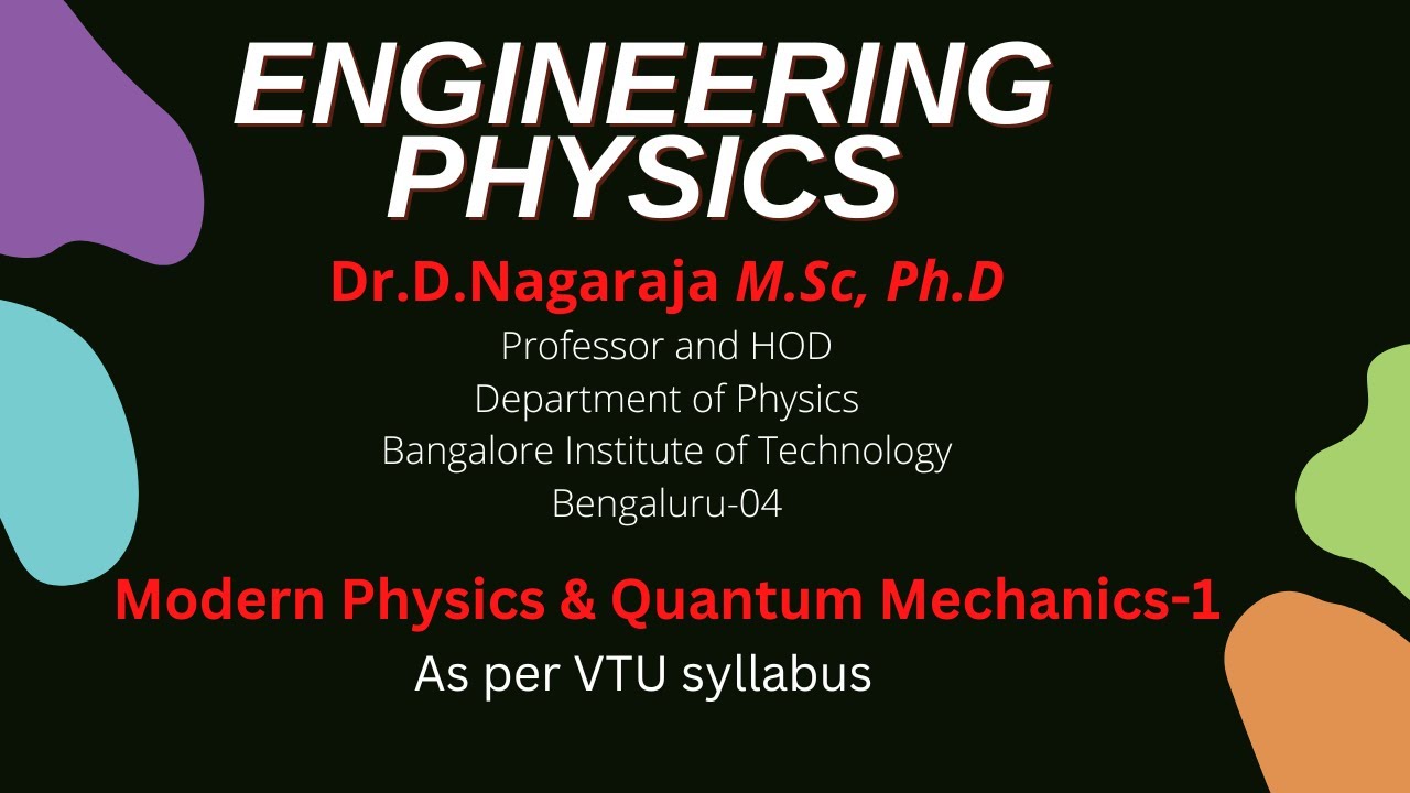VTU-Engineering Physics-Modern Physics-1, BIT - YouTube