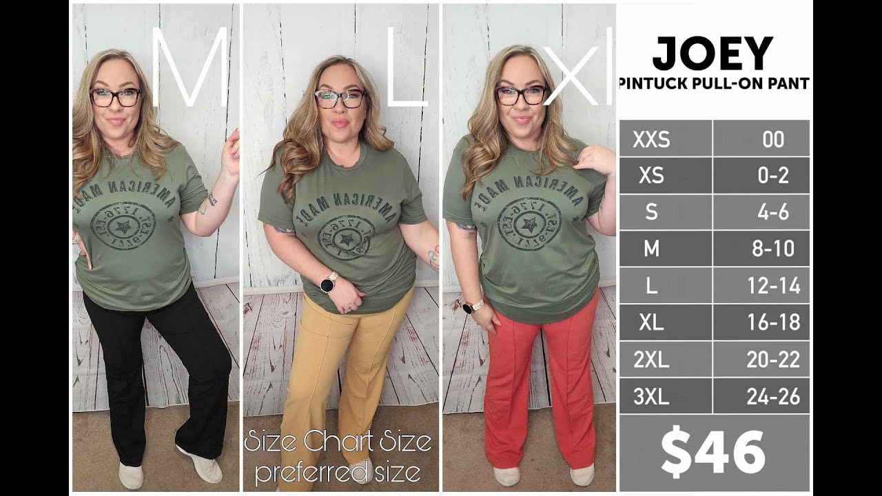 Introducing Joey! Fit review on our pintuck pull on pant - YouTube