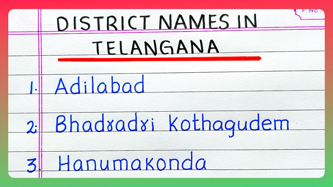 District Names in Telangana | in English | 33 District Names in ...