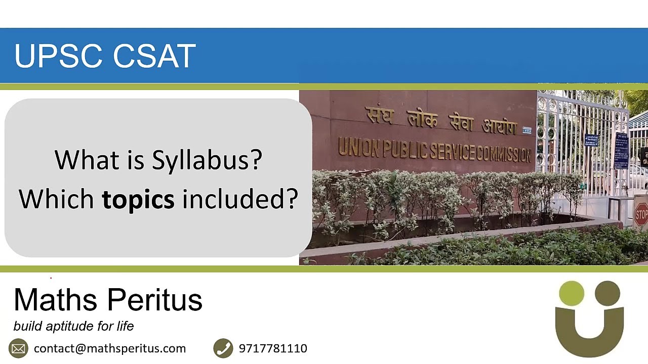 UPSC CSAT Syllabus- Maths Peritus - YouTube