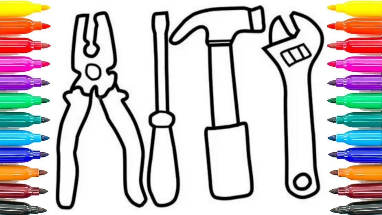 Tools Easy Drawing, Painting and Coloring for Kids, Toddlers | Come and ...