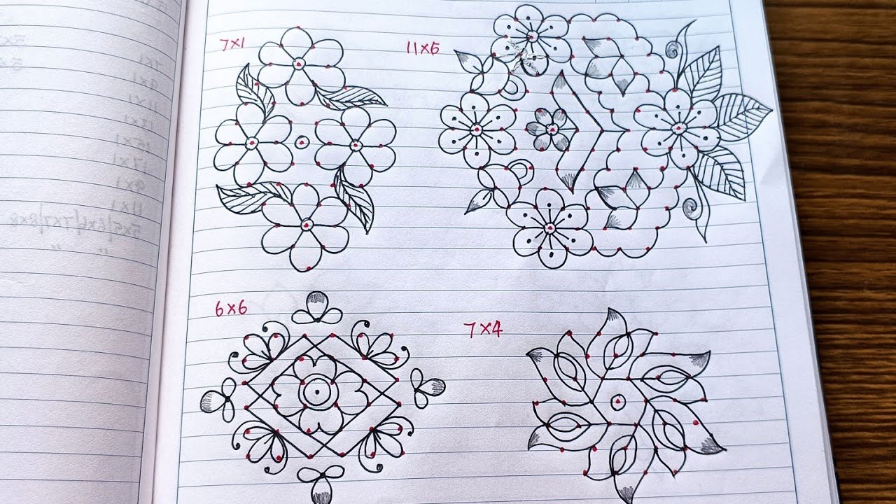 6 small dots kolam designs. Daily use dot kolam. Easy rangoli. Dot ...