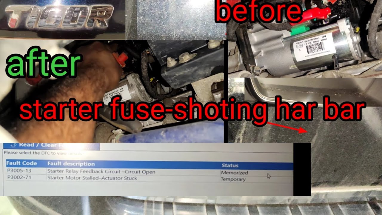 Tata tigor bs4 starting problem COMSTAR Starter motor fuse shorting ...