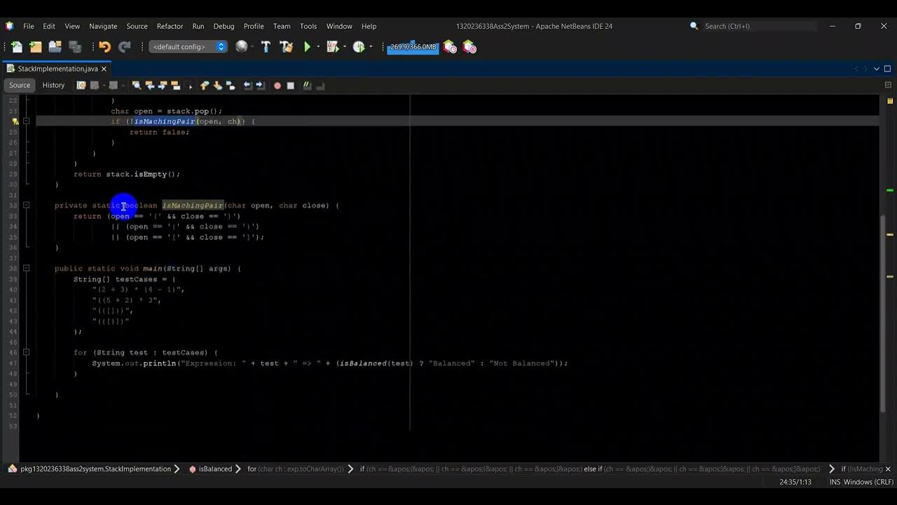 Stack balanced parentheses - YouTube