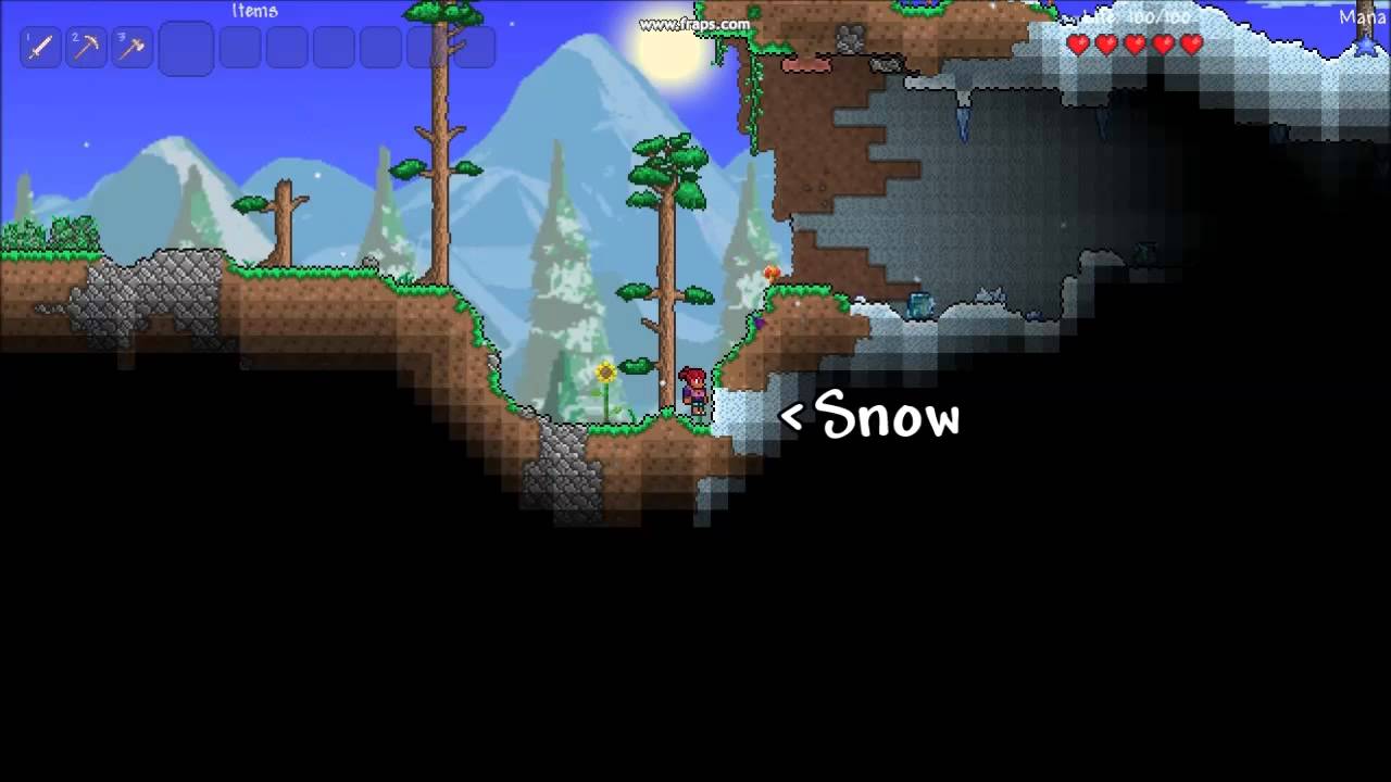 Simple Terraria Tutorials: Obtaining Snow Blocks - YouTube