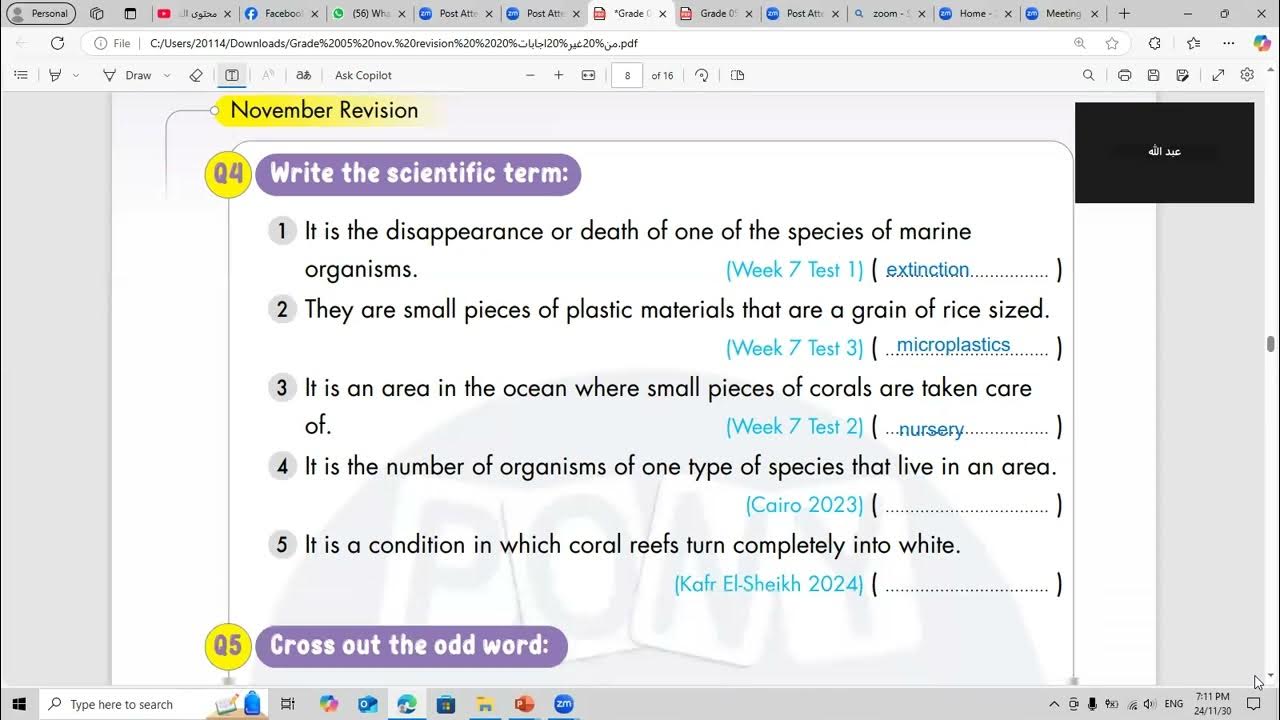 Revision part 2 g5 term1 november - YouTube