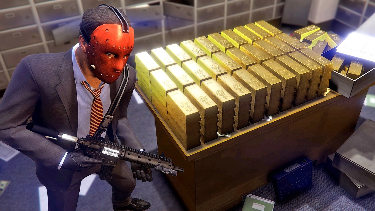 مايكل يقوم بأقوى عملية سطو مسلح في تاريخ جي تي أي 5 | GTA V The ...