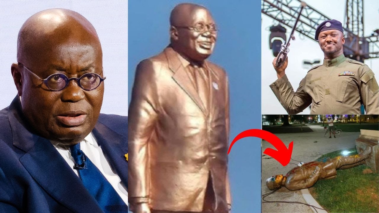 Nana Akuffo Addo's Statue HAs Finally Been Thrown Out by Takoradi Youth ...