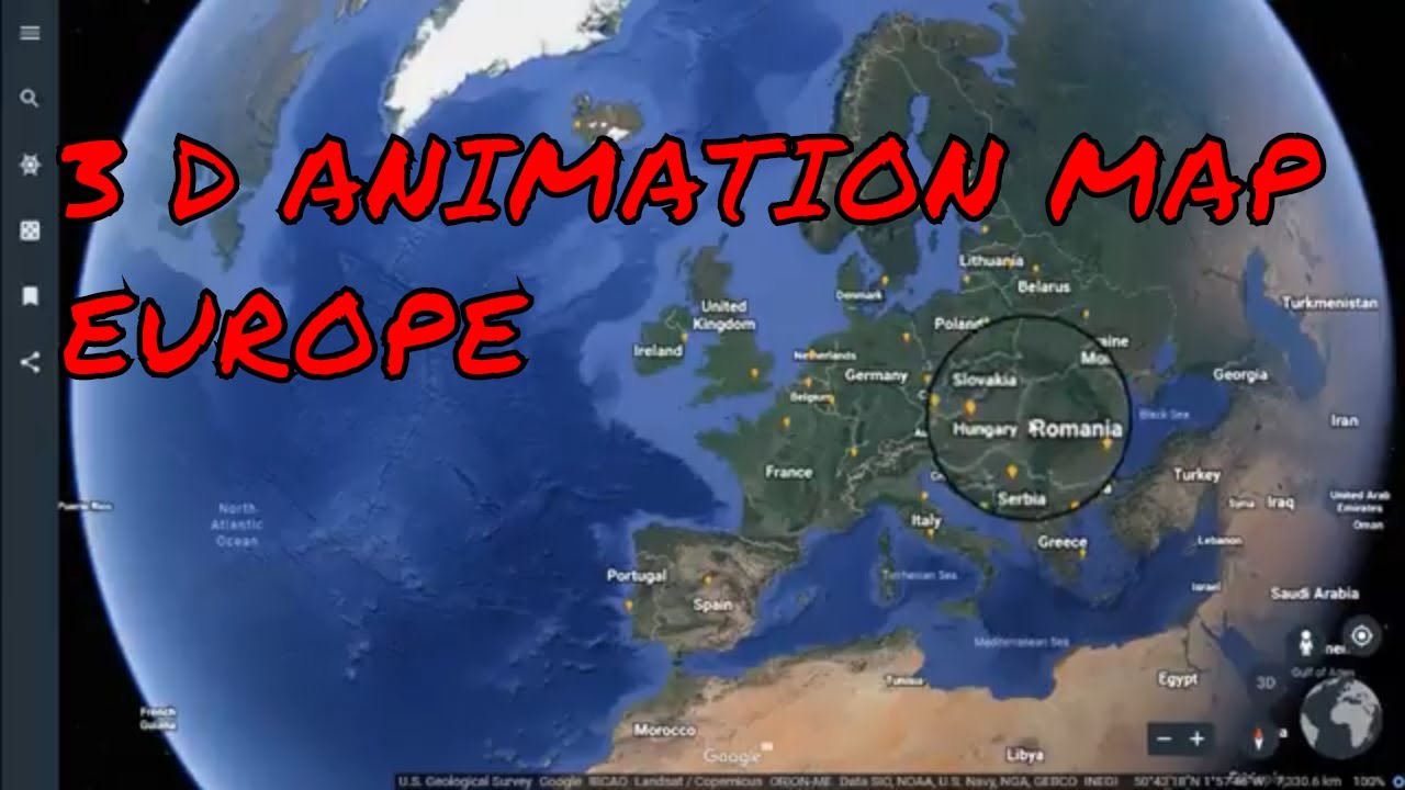 EUROPE Map Animation part 1 जानिए यूरोप के देशों को 3 D map में part 1 ...