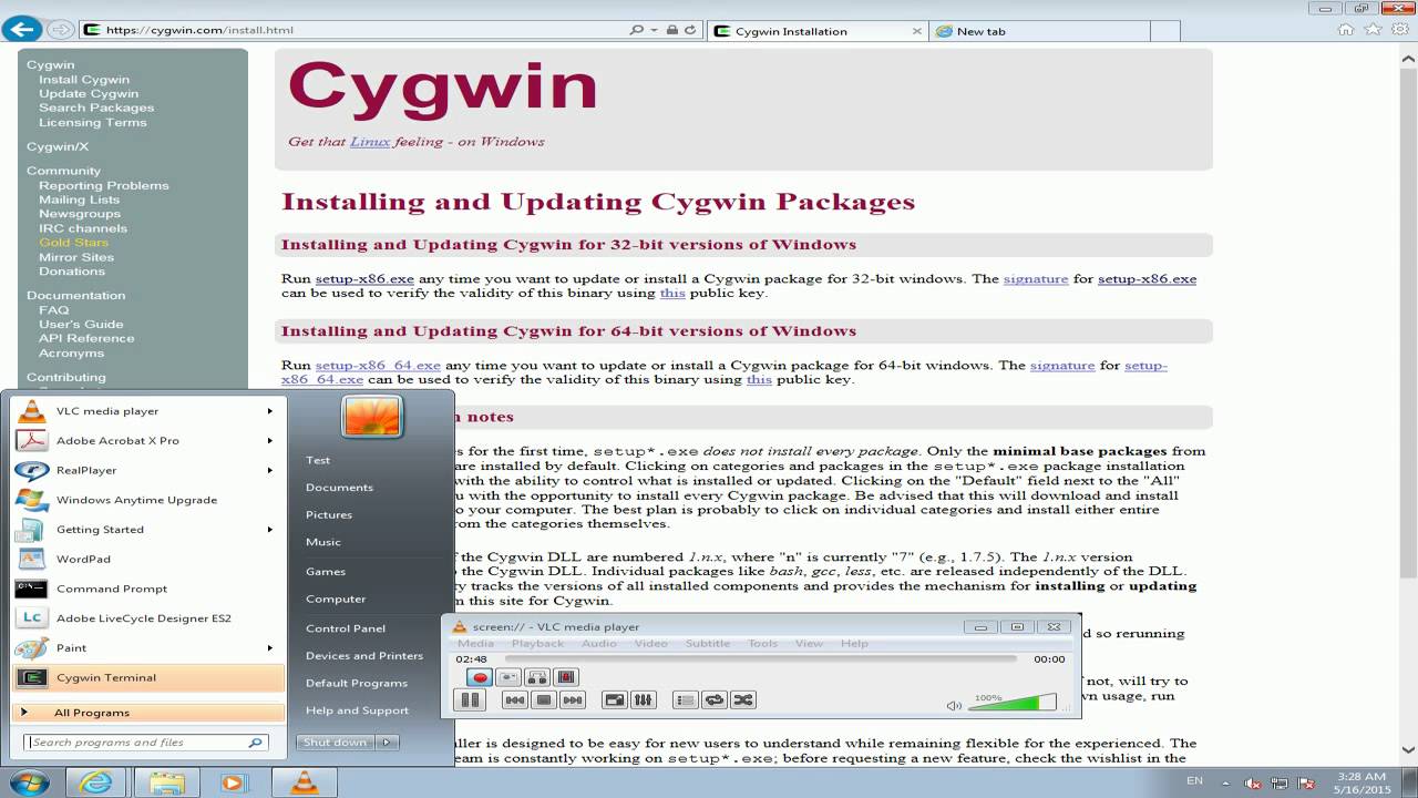Instalación de Cygwin, gcc y nano. - YouTube