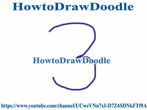 How to draw a number 3 doodle - YouTube